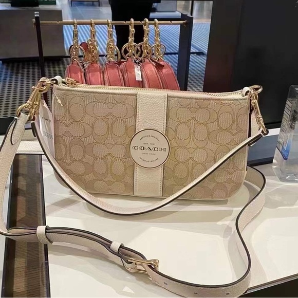 Coach | Bags | Nwtcoach Lonnie Baguette In Signature Jacquardcoach C836 ...